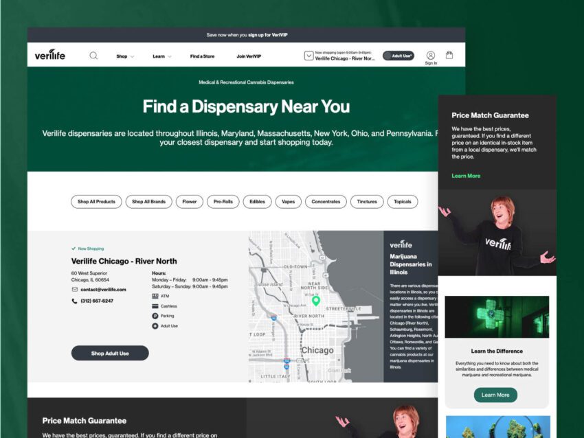 Verilife Cannabis Dispensaries Website Redesign Case Study | Orbit Media