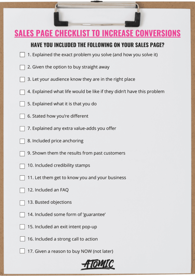 17 Key Elements To Include on a Sales Page To Increase Conversions ...