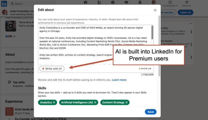 3 Ways to use AI for LinkedIn Profiles and Post Analysis | Orbit Media ...